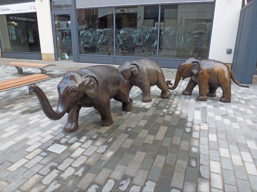 Leamington Spa. The Three Graces Elephants - Our Warwickshire