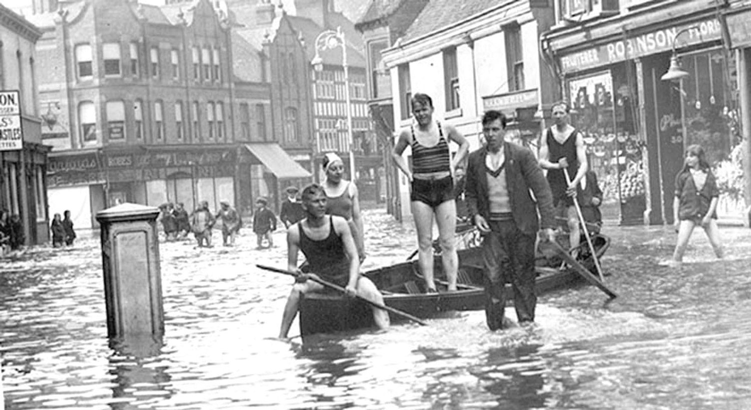 Nuneaton. Bond Gate, during floods - Our Warwickshire