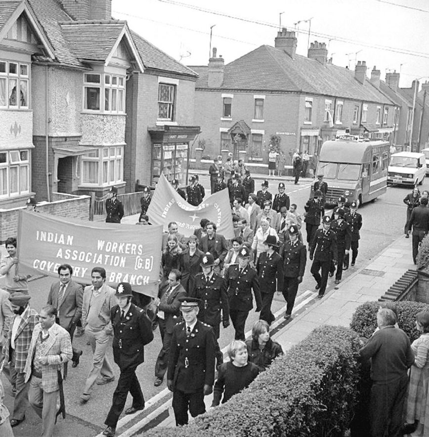 Nuneaton. Edward Street, protest march - Our Warwickshire